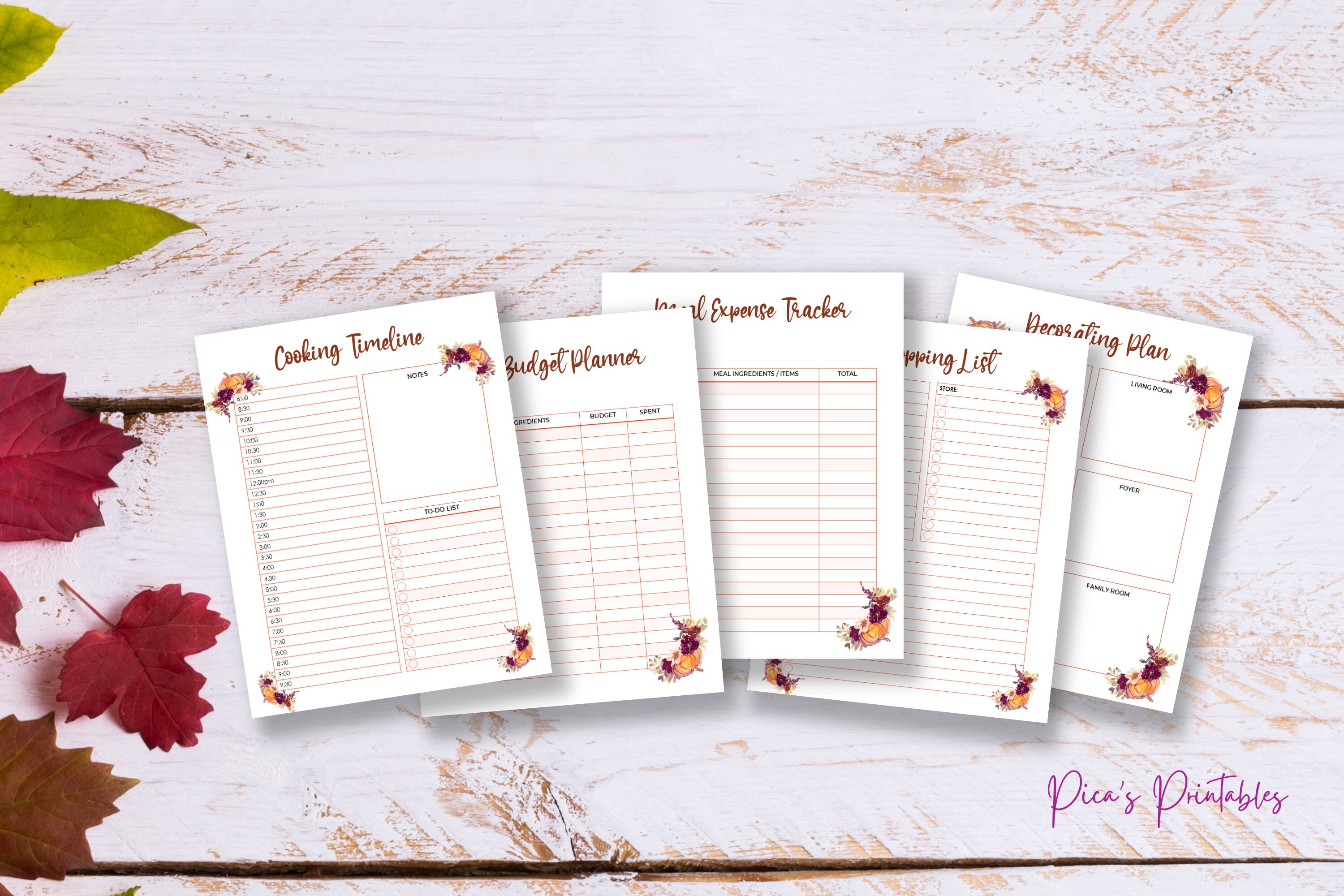Thanksgiving Planner, Thanksgiving Binder, Thanksgiving Meal Planner ...