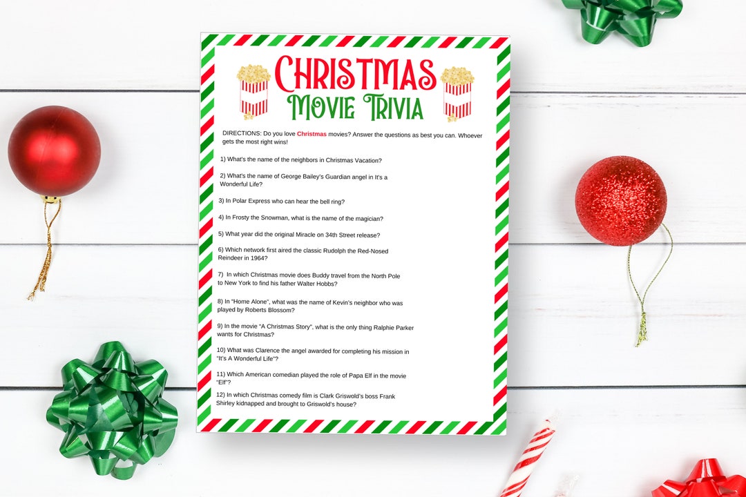 Christmas Movie Trivia, Christmas Party Games, Holiday Party Games ...