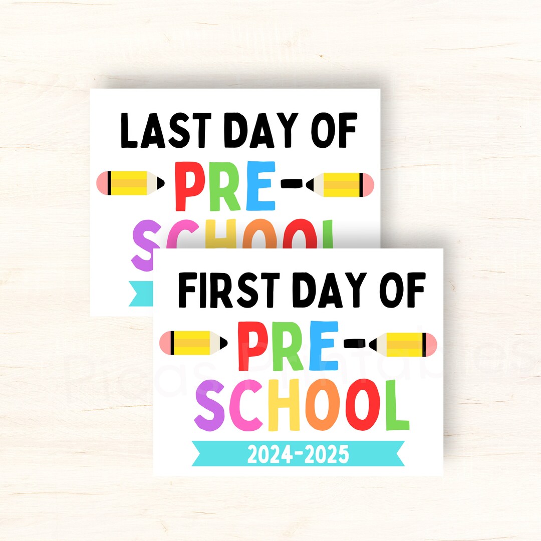 First Day of Preschool Sign, Back to School Sign, First Day of School ...