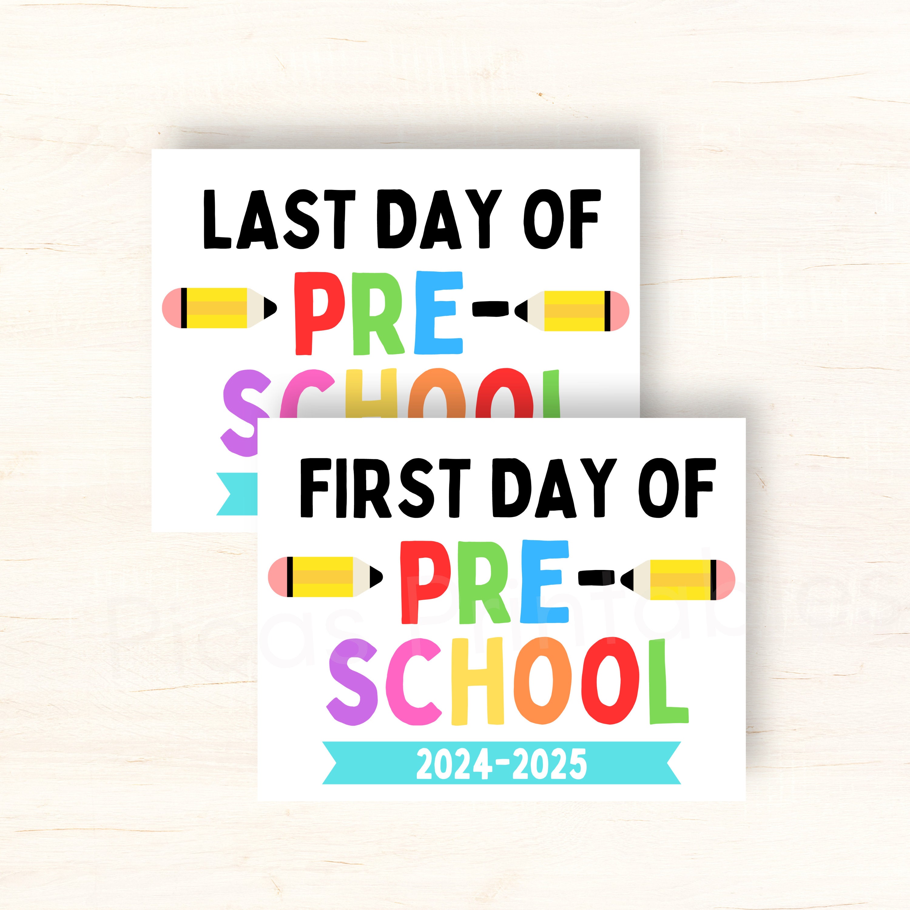 First Day of Preschool Sign, Back to School Sign, First Day of School ...