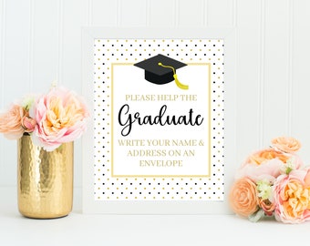 Printable Graduation Address Your Envelope Sign, Address Your Thank You ...