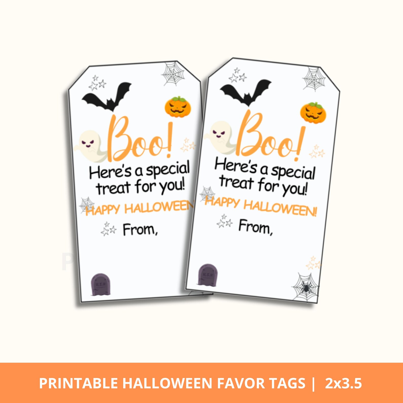 Halloween Favor Tags, Boo Gift Tags, Trick or Treat Favor Tags, Treat ...