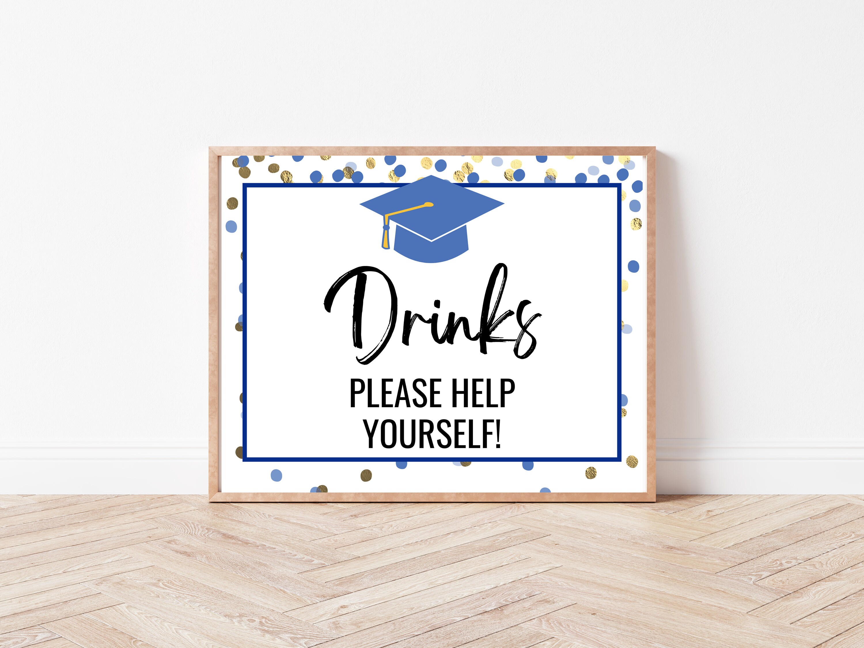 Printable Graduation Party Drink Station Sign, Open House Sign ...
