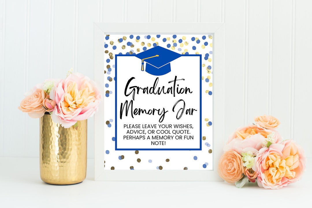Printable Graduation Memory Jar Sign, Memory Jar, Graduation Memory ...