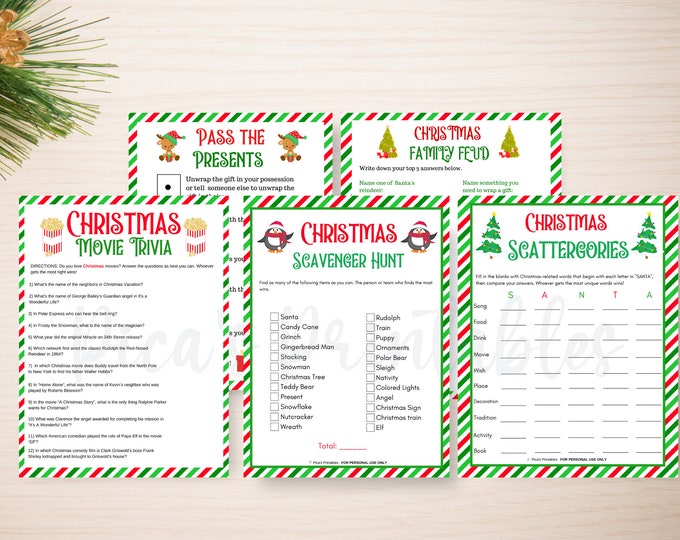 Christmas Party Games | Christmas Scattergories | Christmas Printable ...