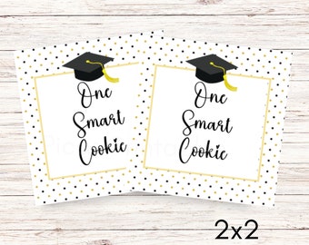Printable Graduation Gift Tags, One Smart Cookie, High School ...