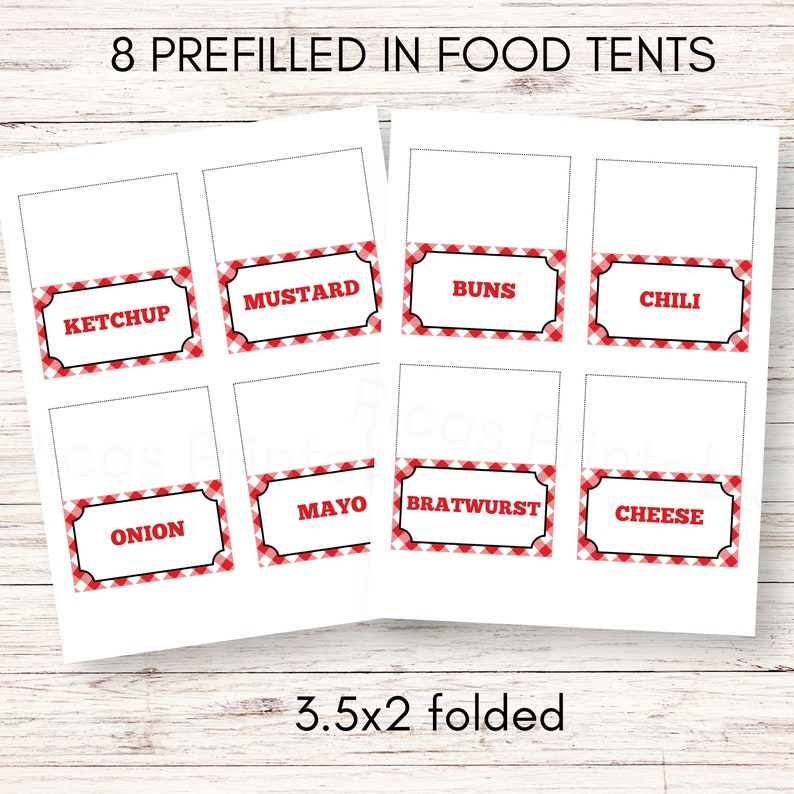Hot Dog Bar Sign, Hot Dog Bar Label Tent Cards, Hot Dog Bar Printable ...