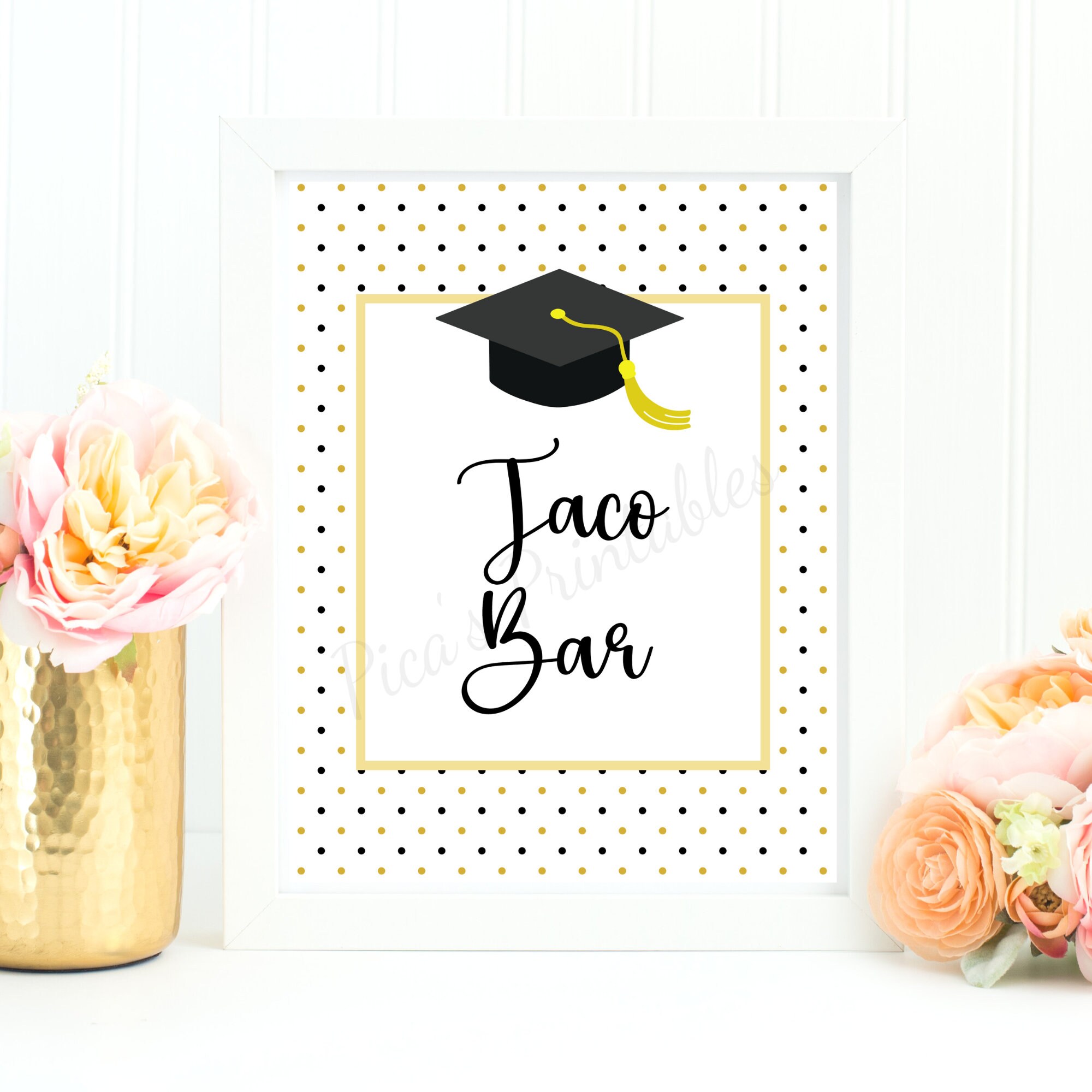 Taco Bar Graduation Party Sign, Taco Bar Sign, Taco Table Sign ...