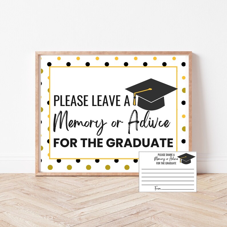Printable Advice for the Graduate Sign and Cards, High School ...