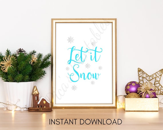 Let it snow sign, Let it snow decor, Let it snow, Let it snow print ...