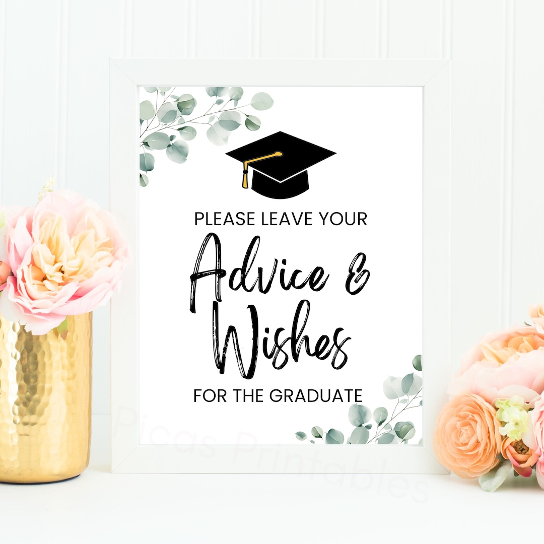 Printable Advice for the Graduate Sign, High School Graduation, College ...