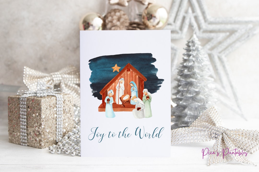 Printable Nativity Christmas Card, Nativity Card, Printable Card ...