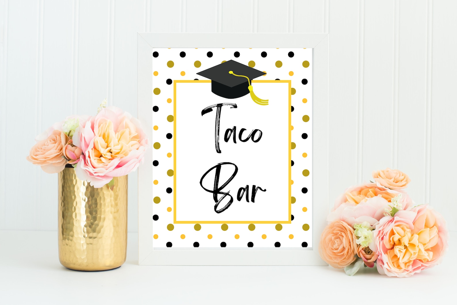Graduation Party Taco Bar Sign, Build Your Own Taco Sign, Graduation ...