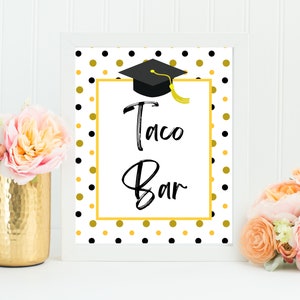 Graduation Party Taco Bar Sign, Build Your Own Taco Sign, Graduation ...