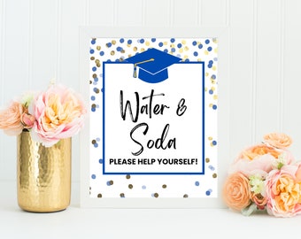 Printable Graduation Party Drink Station Sign, Open House Sign ...