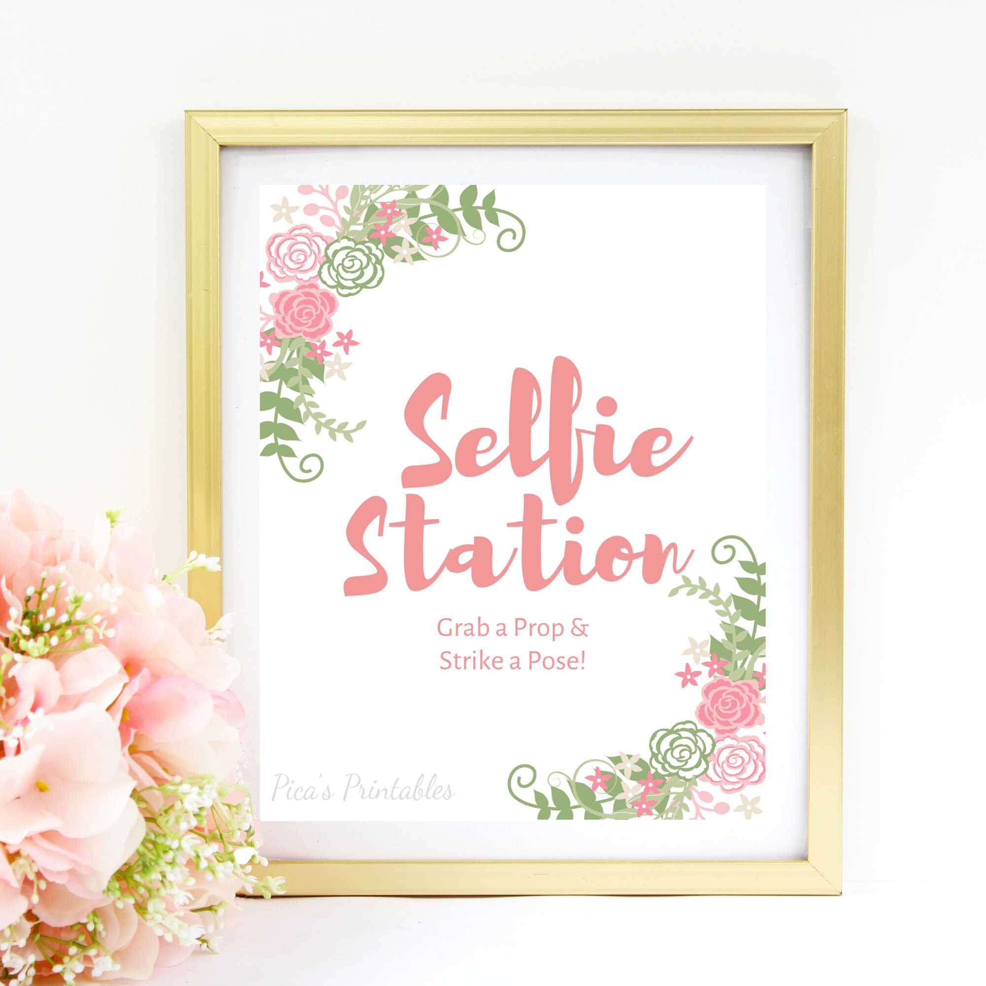 Selfie Station Sign Printable Sign Bridal Shower Sign - Etsy