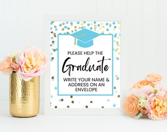 Printable Graduation Address Your Envelope Sign, Address Your Thank You ...