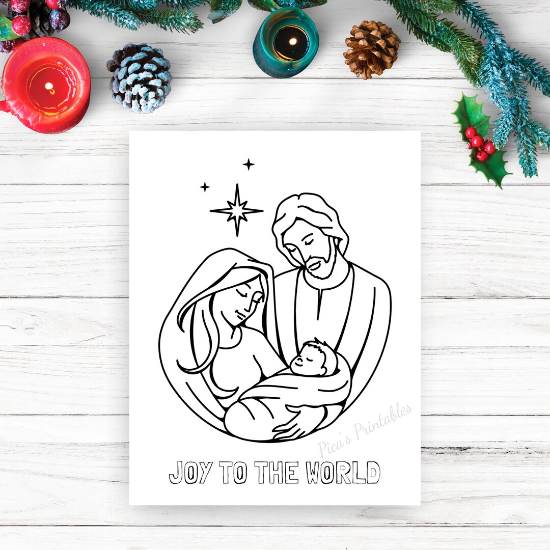 Christmas Coloring Pages, Printable Christmas Coloring Page, Joy to the ...