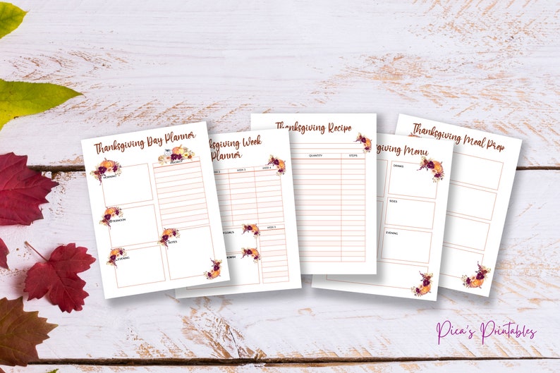 Thanksgiving Planner, Thanksgiving Binder, Thanksgiving Meal Planner ...