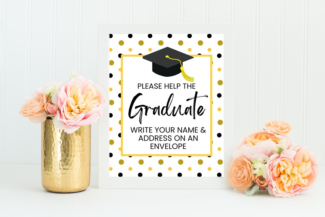 Printable Graduation Address Your Envelope Sign, Address Your Thank You ...