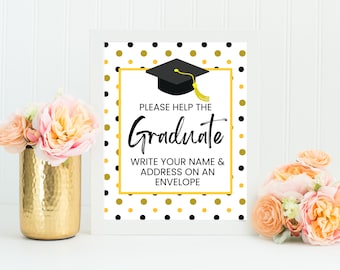 Printable Graduation Address Your Envelope Sign, Address Your Thank You ...