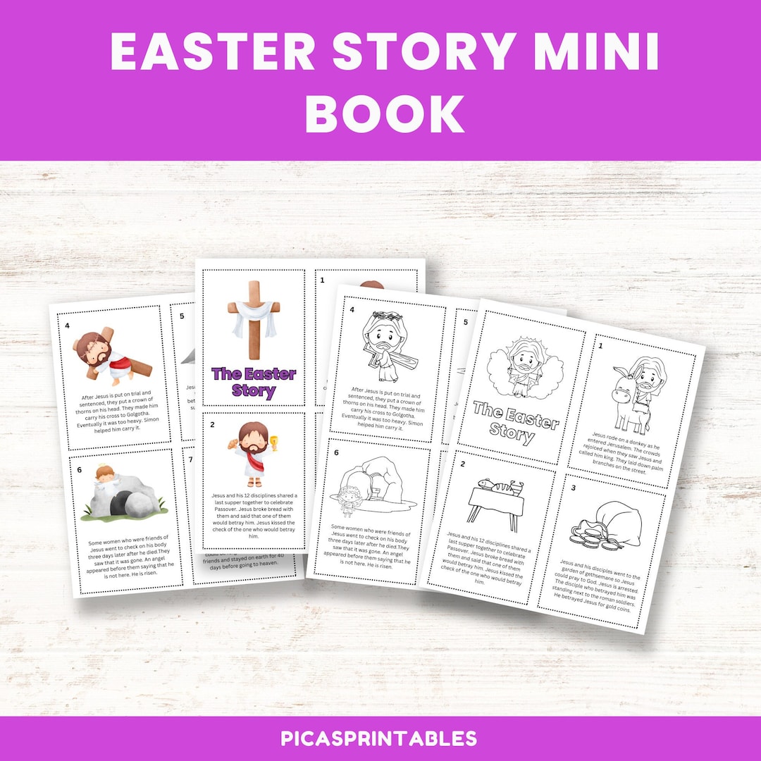 Easter Story Mini Book, Easter Story Cards, Sunday School Craft, the ...