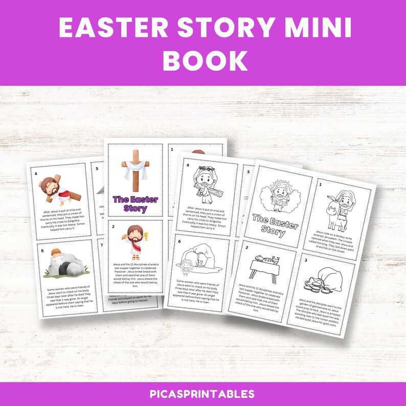 Easter Story Mini Book, Easter Story Cards, Sunday School Craft, the ...