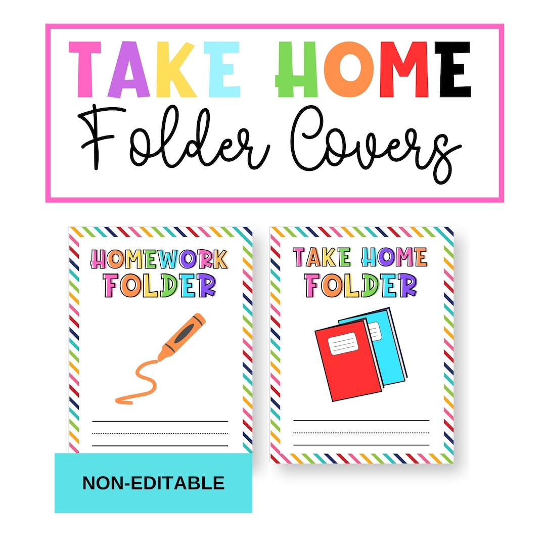 Take Home Folder Covers, Student Homework Folder, Homework Folder Cover ...
