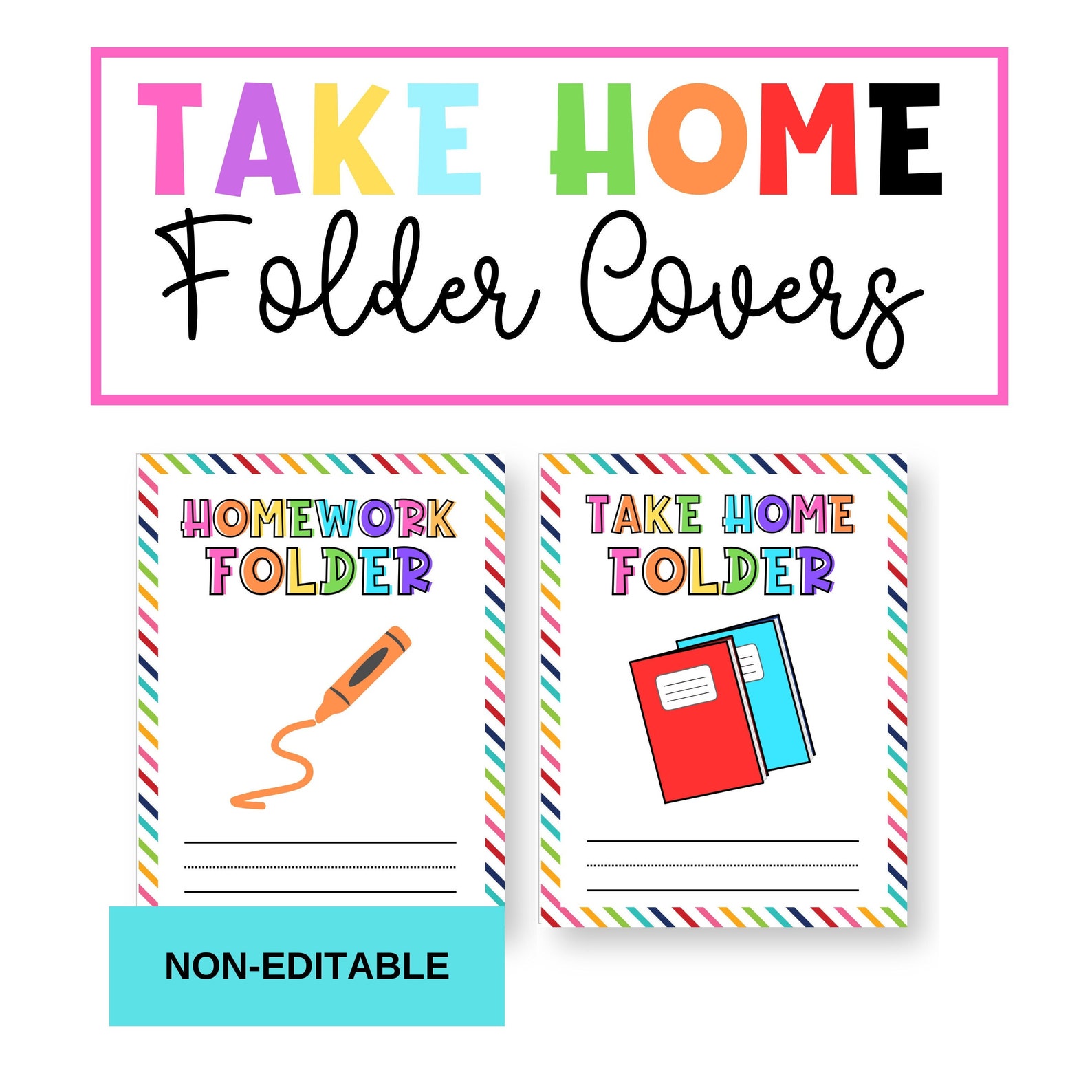 Take Home Folder Covers, Student Homework Folder, Homework Folder Cover ...