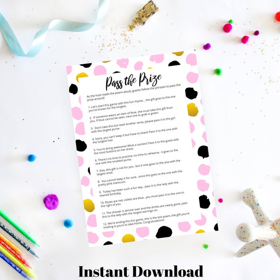 Pass the Prize, Bridal Shower Games, Pass the Parcel Game, Pink Bridal ...