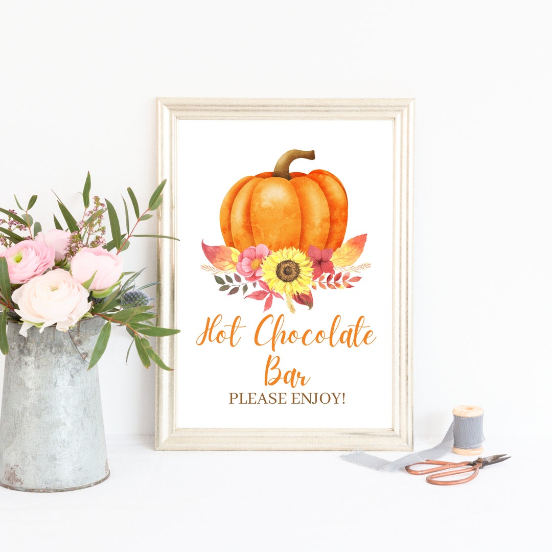 Hot Chocolate Bar Printable Sign, Hot Cocoa Bar Sign, Hot Chocolate ...