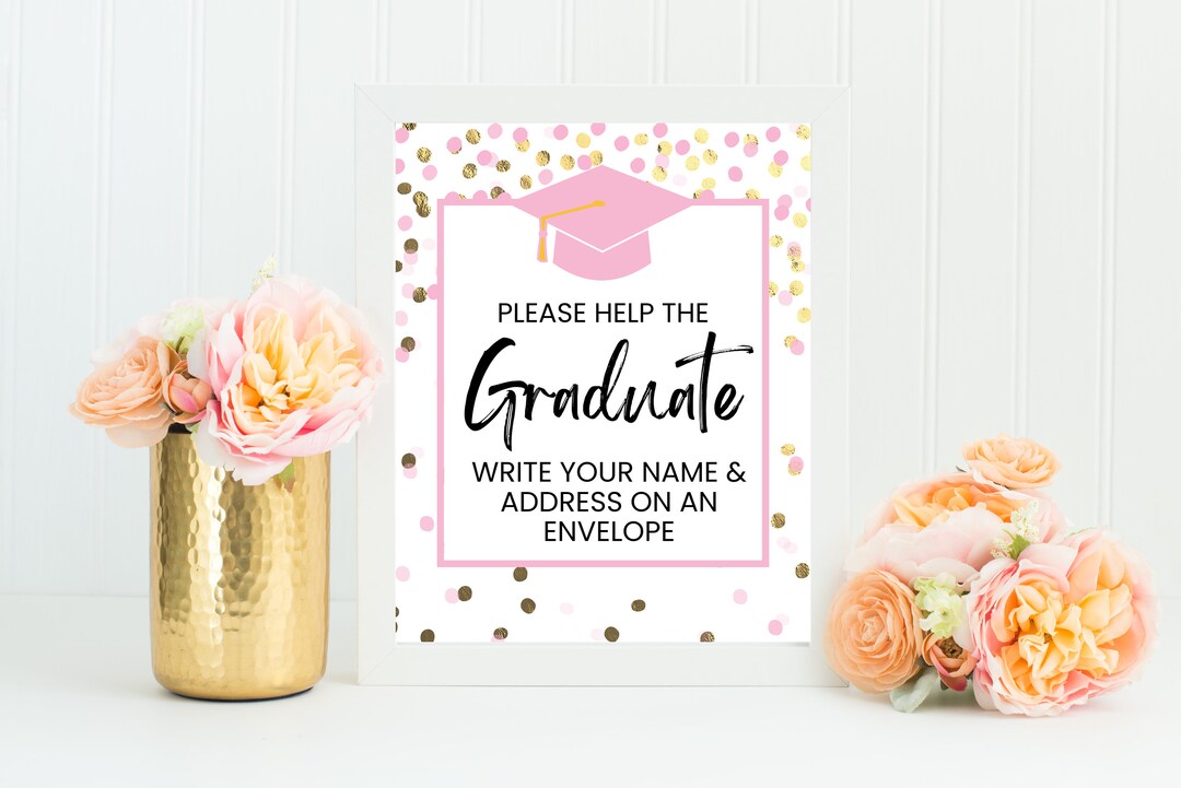 Printable Graduation Address Your Envelope Sign, Address Your Thank You ...