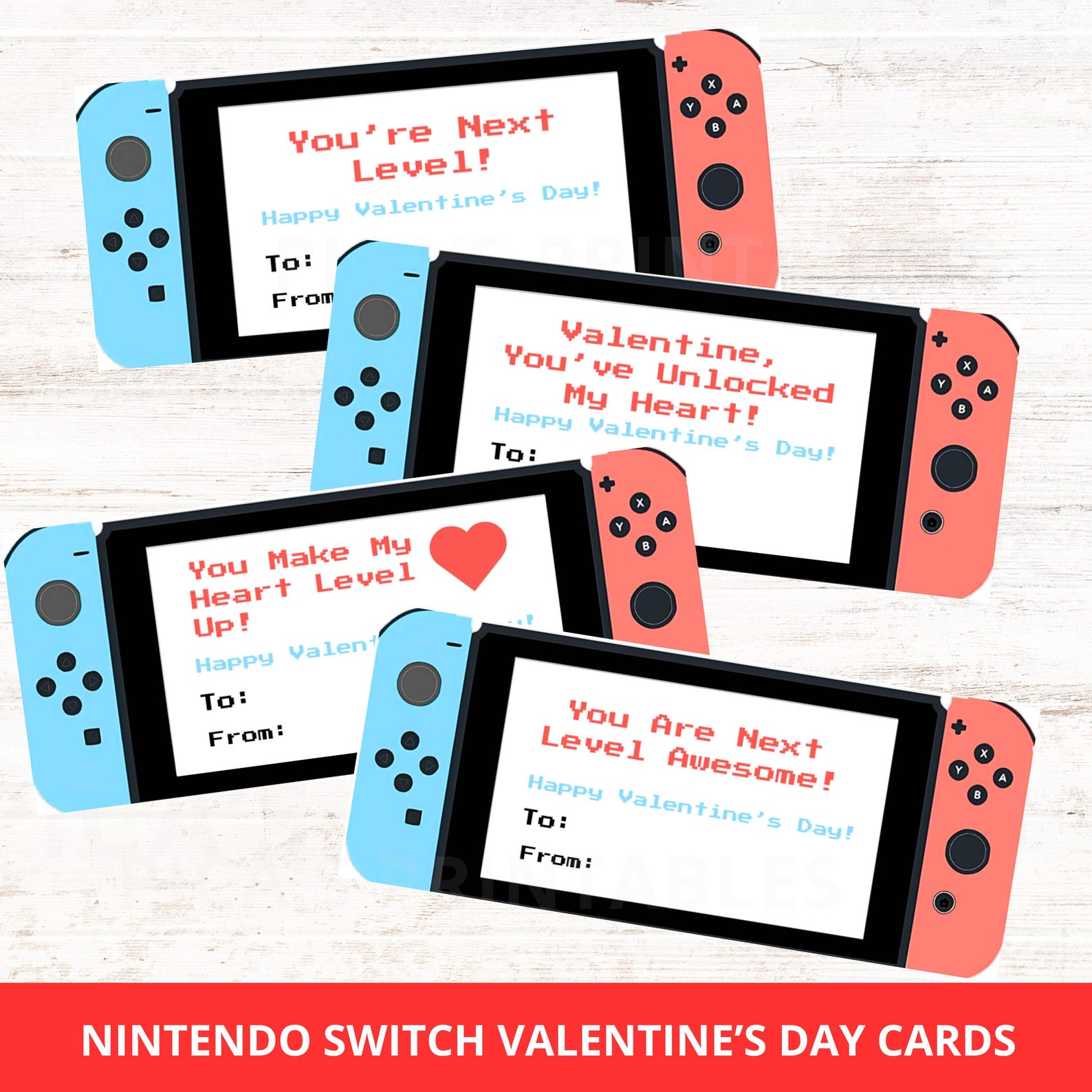 PRINTABLE GAMER Valentines Day Cards , Switch Valentine, Kid's ...