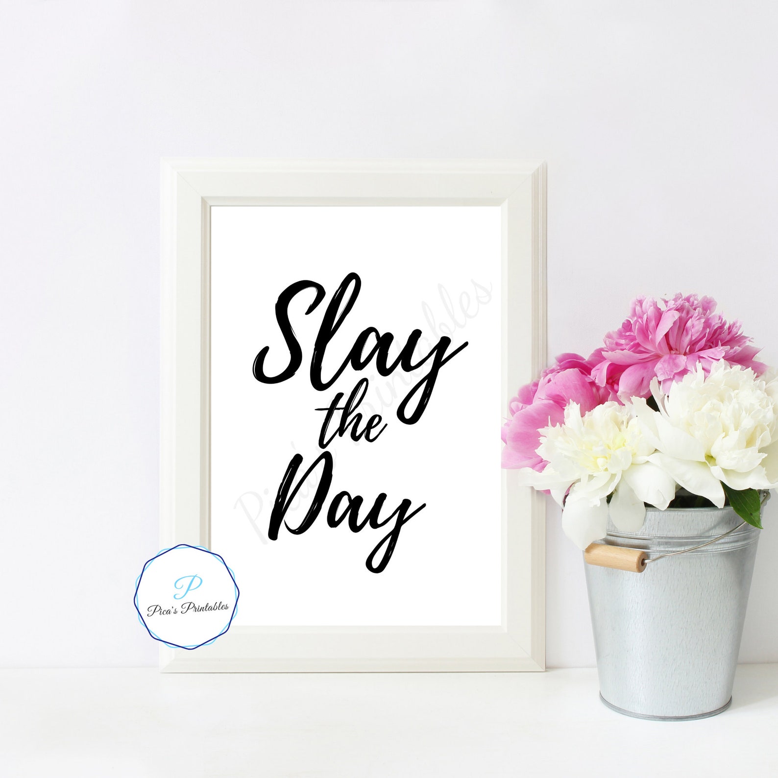 Digital Quote Print Slay the Day Wall Print Motivational - Etsy