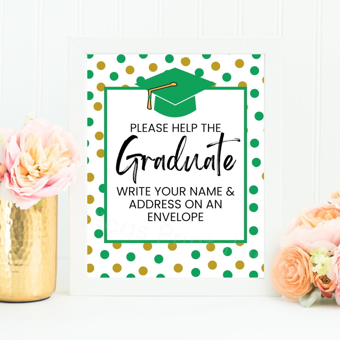 Printable Graduation Address Your Envelope Sign, Address Your Thank You ...