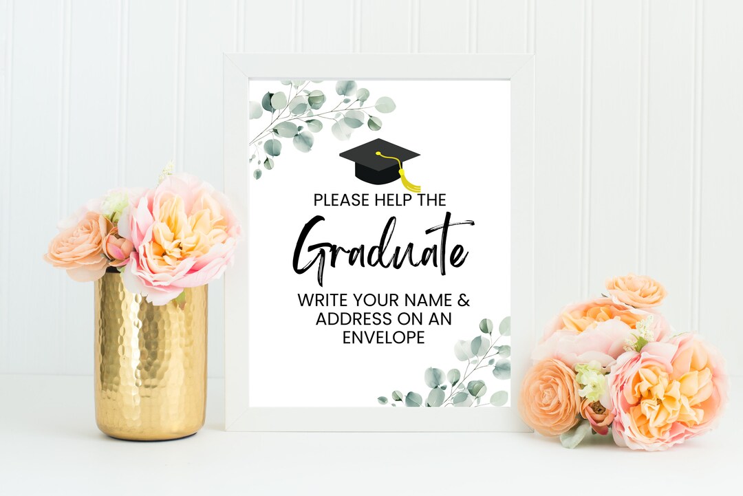 Printable Graduation Address Your Envelope Sign, Address Your Thank You ...