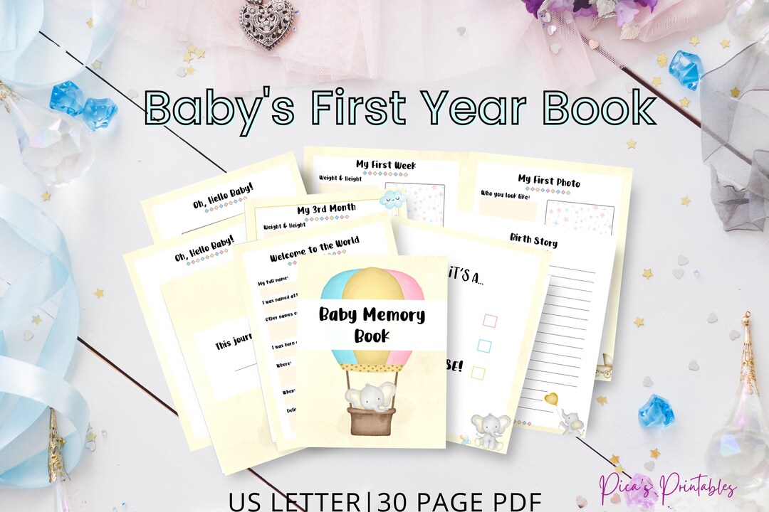 Baby Memory Book, Baby Book First Year, Printable Baby Book Pages, Baby ...