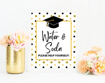 Printable Water and Soda Sign, Open House Sign, Wedding Sign, Drink ...