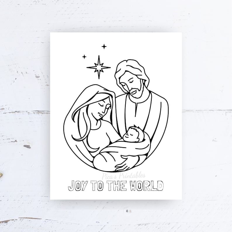 Christmas Coloring Pages, Printable Christmas Coloring Page, Joy to the ...