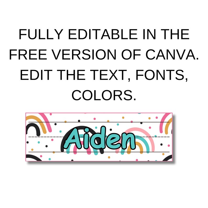 Editable Boho Rainbow Classroom Labels, Printable Classroom Name Tags ...