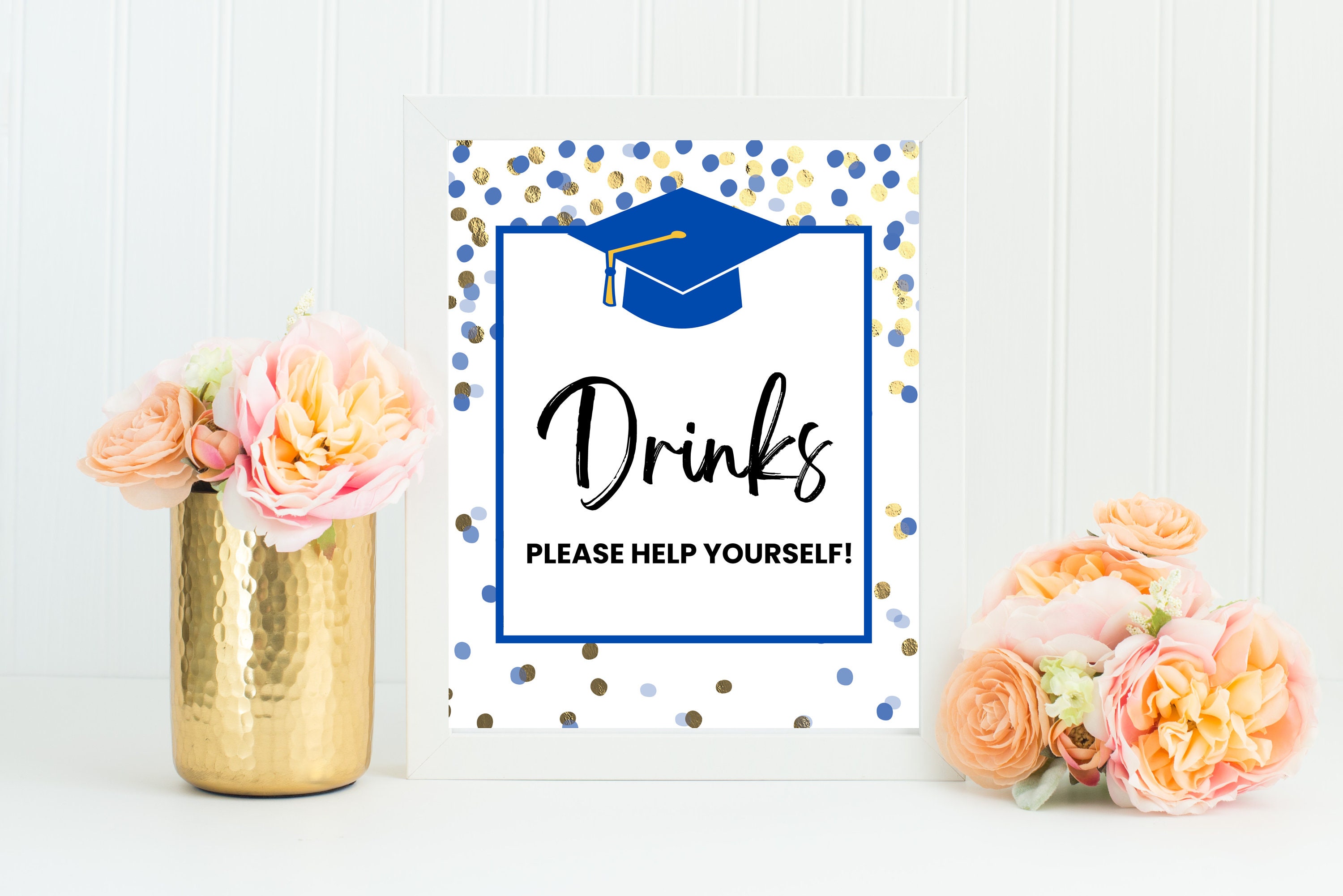 Printable Graduation Party Drink Station Sign, Open House Sign ...