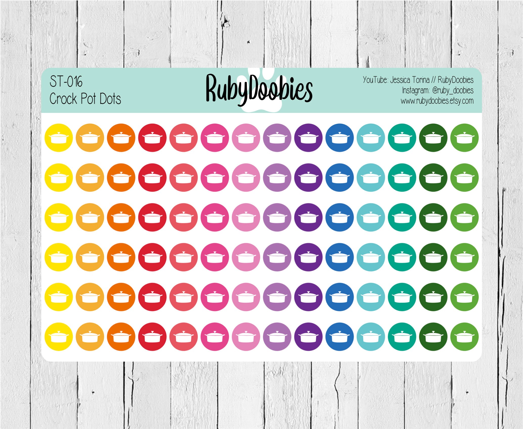 Craft Supplies & Tools Crock Pot Dot Stickers ST-016 Embellishments ...