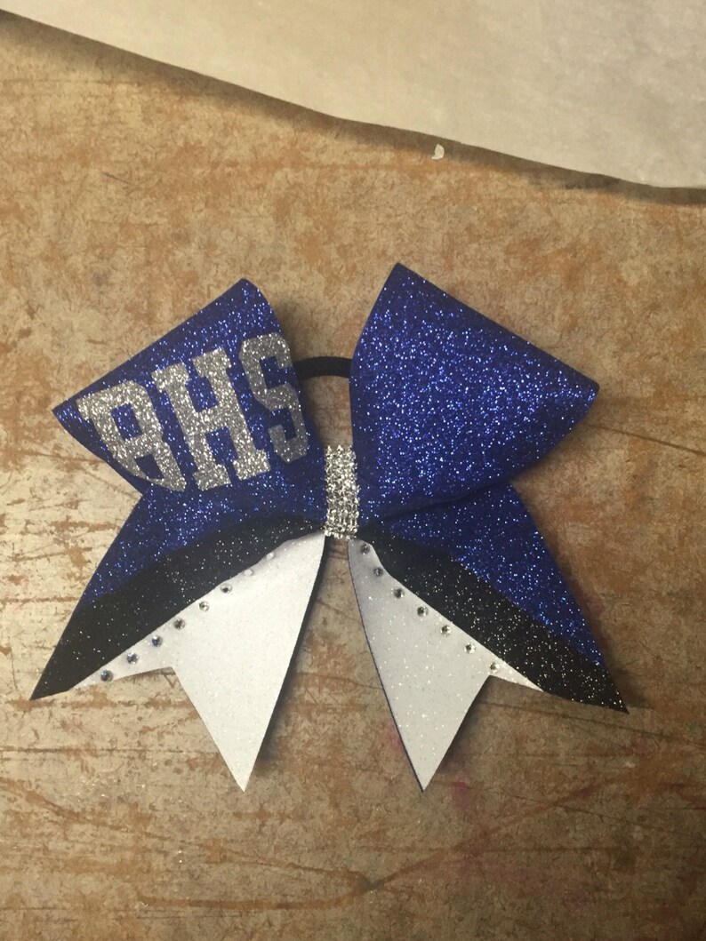 Customized glitter rhinestone cheer bow | Etsy
