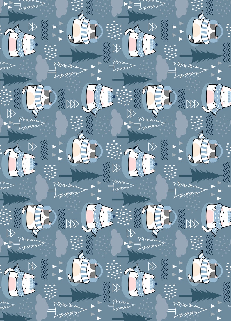 Cute Christmas Cats Wrapping Paper Cute Wrapping Paper Cat - Etsy