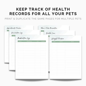 Pet Care Tracker Health Wellness Planner | Cat Health Pet Journal Log ...