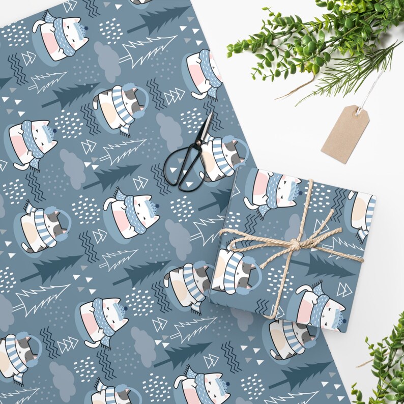 Cute Christmas Cats Wrapping Paper Cute Wrapping Paper Cat - Etsy