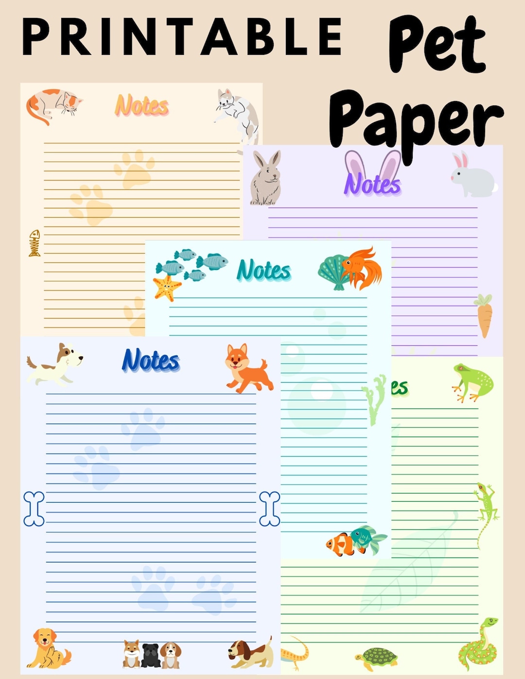 Printable Pet Paper - Etsy
