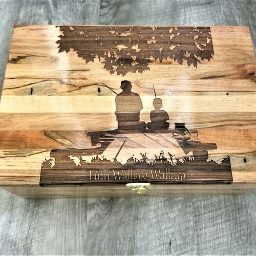 Personalized Father and Son Fishing Memory Box 12x8x4 - Etsy