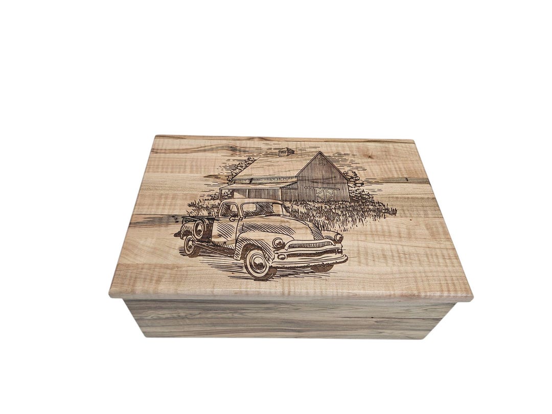 Farm Vintage Truck Memory Box 12x8x4,custom Hand Made Wood Keepsake Box ...