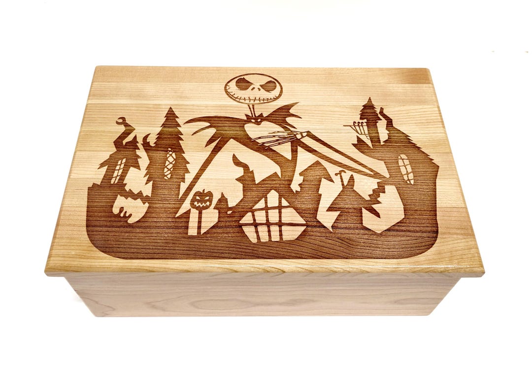 Personalized Skeleton Memory Box 12x8x4, Custom Handmade Wood Keepsake ...